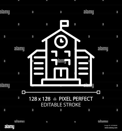 2d Editable Thin Line School Icon Stock Vector Image And Art Alamy