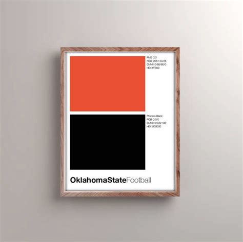 Oklahoma State Color Swatch Unframed Minimalist Print 11x14 Etsy