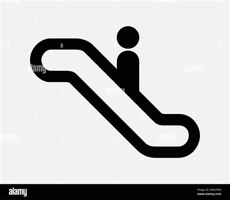 Escalator Icon Stairs Staircase Step Up Down Walkway Elevator Label Information Info Path