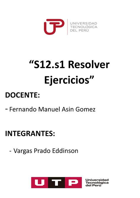 S12s1 Resolver Ejercicios Principios De Algoritmos “s12 Resolver