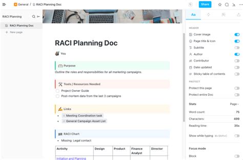 10 RACI Chart Templates For Excel Google Sheets And ClickUp