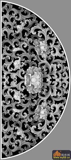 灰度图 花瓣网 陪你做生活的设计师 花 花钩 半圆 木雕灰度图