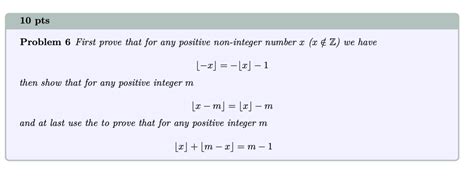 Solved 10 Ptsnproblem 6 First Prove That For Any Positive
