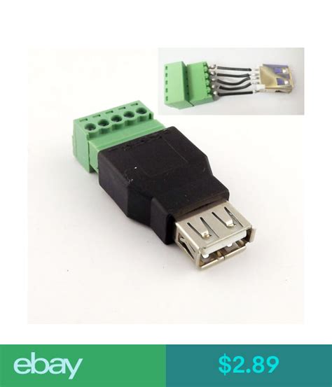 USB 2 0 Type A Female To 5 Pin Screw With Shield Terminal Plug Adapter Connector EBay Usb