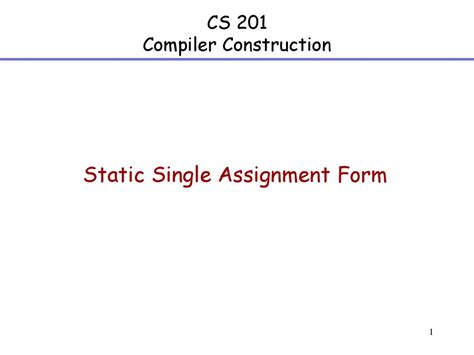 CS 201 Compiler Construction - ppt download