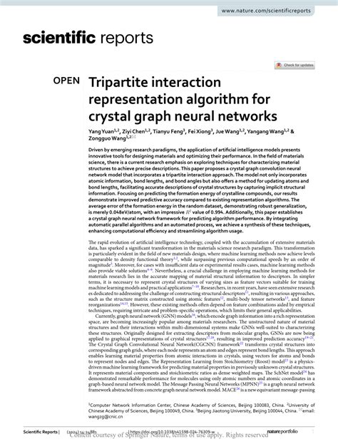 Pdf Tripartite Interaction Representation Algorithm For Crystal Graph