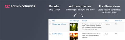 Admin Columns Wordpress Plugin