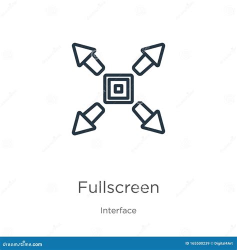 Fullscreen Outline Vector Icon Thin Line Black Fullscreen Icon Flat
