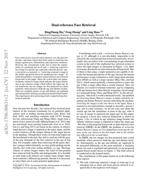 Pdf Dual Reference Face Retrieval What Does Heshe Look Like At Age `x