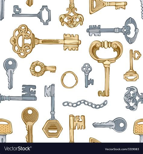 Seamless Keys Pattern Royalty Free Vector Image