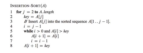 Algorithm Insertion Sort Troubles Reading MIT Intro To Algos Stack Overflow