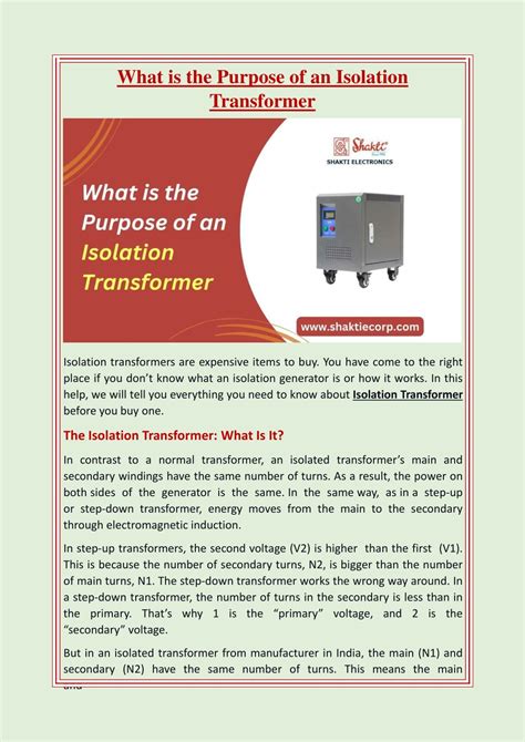 Ppt What Is The Purpose Of An Isolation Transformer Powerpoint Presentation Id 12537440