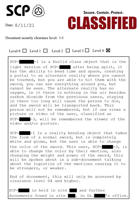 Made My First Scp Document A 1 Of An Scp Ive Only Thought Of But Never Wrote Scp I Didnt