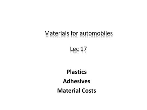 Engineering Thermoplastics Properties And