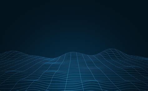Premium Vector Big Data Visualization Concept Dynamic Wave On Blue