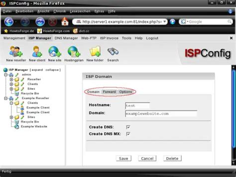 ispconfig 2 x first steps creating web sites email addresses etc