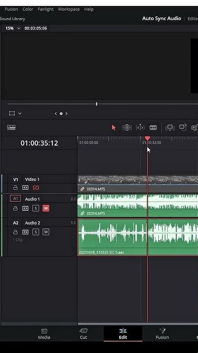 tutorial cara synchronize audio and video manual di davinci resolve
