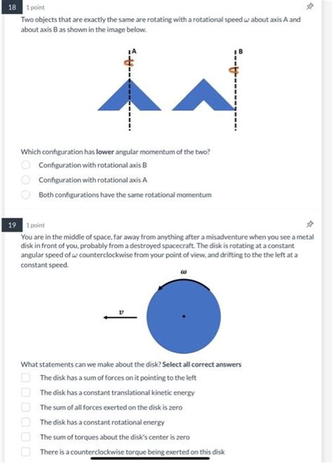 Solved Two Objects That Are Exactly The Same Are Rotating