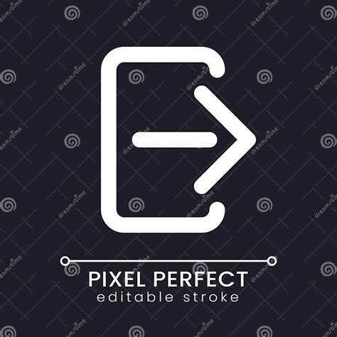 Logout Pixel Perfect White Linear Ui Icon For Dark Theme Stock Vector Illustration Of Stroke