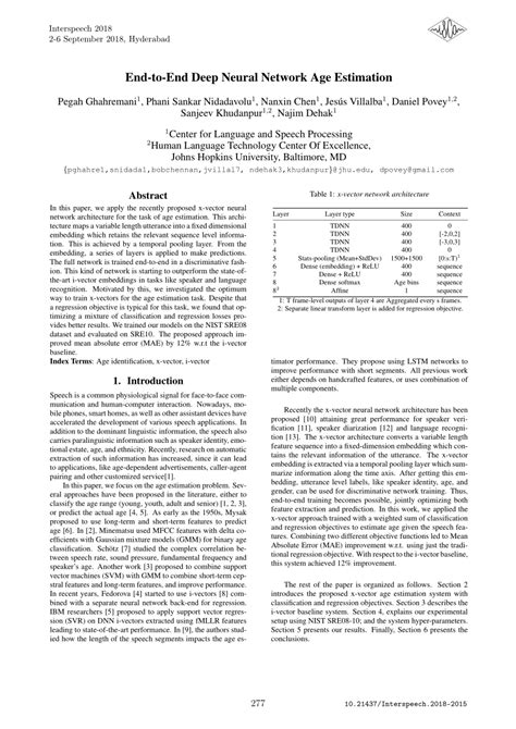 pdf end to end deep neural network age estimation