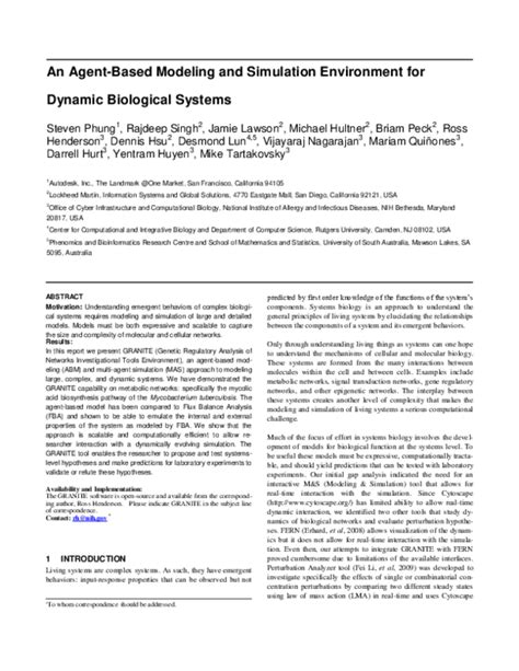 pdf an agent based modeling and simulation environment for dynamic