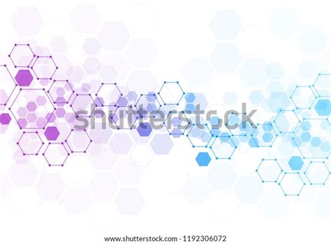 Abstract Hexagonal Molecular Structures Technology Background Stock Vector Royalty Free 1192306072