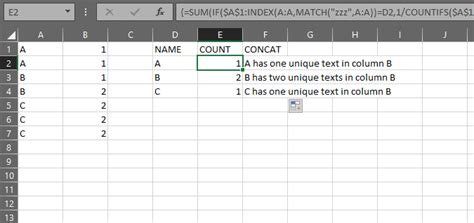 Excel Count Unique Text In Column B When Column A Matches Stack Overflow