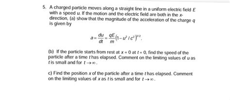 Solved A Charged Particle Moves Along A Straight Line In A Chegg