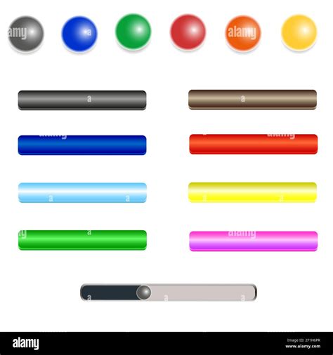 Set Of Colored Web Buttons Stock Photo Alamy