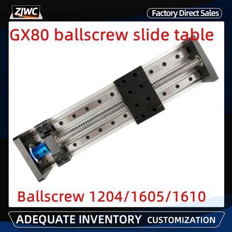 Gx80 Inch Square Rail Sfu1605 1204 1610 150mm 200mm Ball Screw Sliding Table Sliding Cross