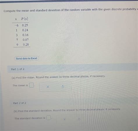 solved compute the mean and standard deviation of the random