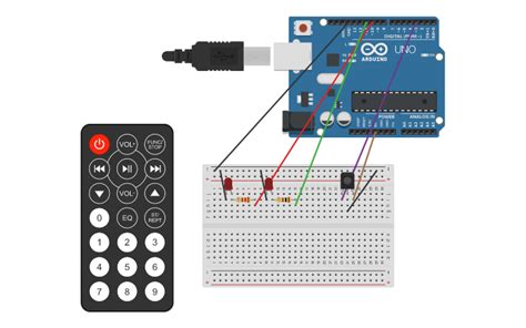 Circuit Design On Off Whit Ir Remote Tinkercad