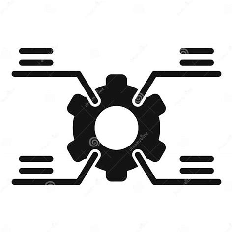 cog tech cellular icon simple vector overview technical stock vector