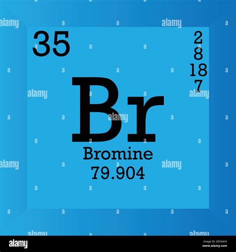 Br Bromine Chemical Element Periodic Table Single Vector Illustration Element Icon With Molar