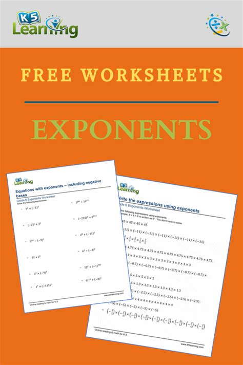 Grade 6 Exponents Practice K5 Learning