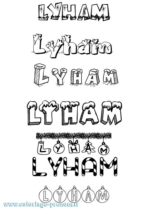 Coloriage Du Prénom Lyham à Imprimer Ou Télécharger Facilement