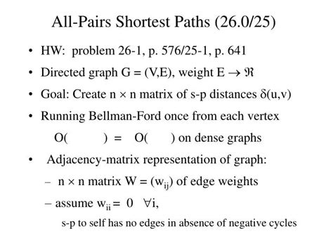 ppt all pairs shortest paths 26 0 25 powerpoint presentation free