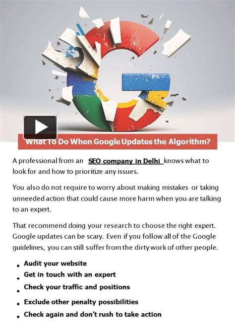 PPT What To Do When Google Updates The Algorithm PowerPoint Presentation Free To Download
