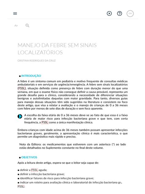 Manejo Da Febre Sem Sinais Localizatórios Secad Download Grátis Pdf