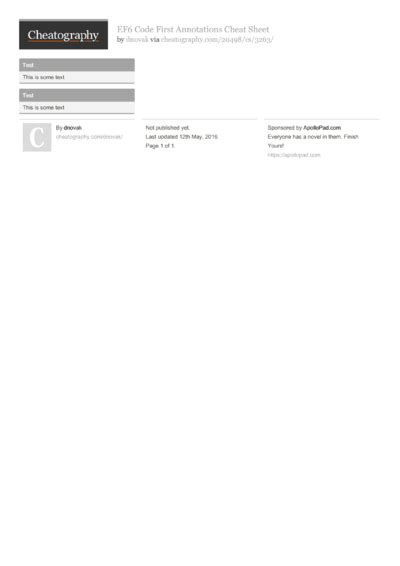 1 Entity Framework Cheat Sheet Cheat Sheets For Every Occasion