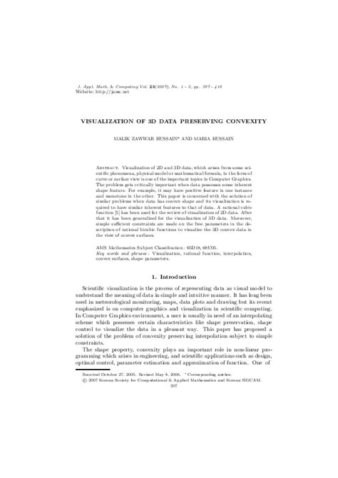 Pdf Visualization Of 3d Data Preserving Convexity