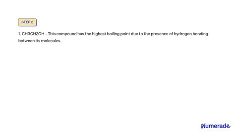 solved rank the following compounds in terms of boiling point 1