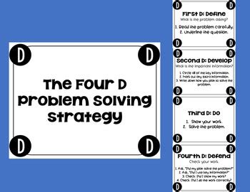 The D Problem Solving Strategy By Nykol Cauhape TpT