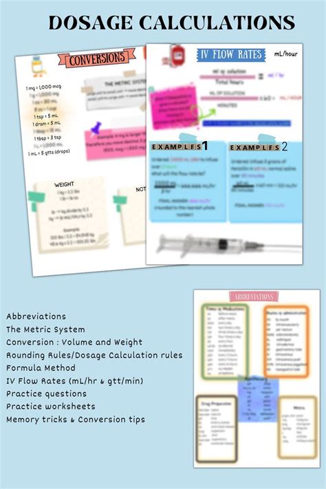 Dosage Calculation Notes Dosage Calculation Nursing Nursing Dosage