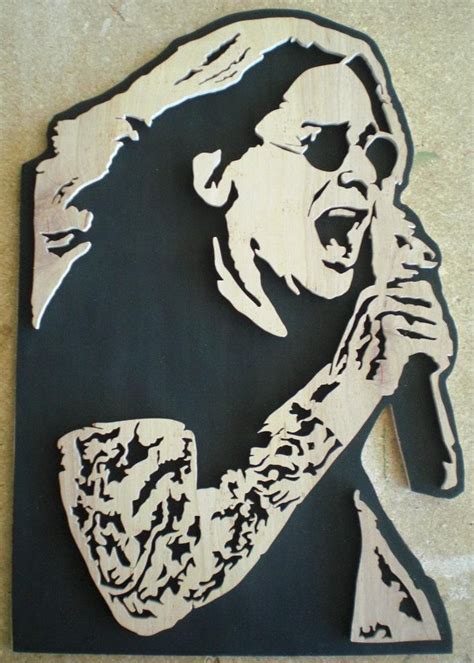 A Wooden Cutout Of A Woman Talking On A Cell Phone And Holding Her Hand Up To Her Ear