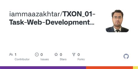 Github Iammaazakhtartxon01 Task Web Development Internship