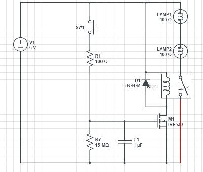 Discrete One Shot Lamp Timer Circuit Electrical Engineering Stack Exchange