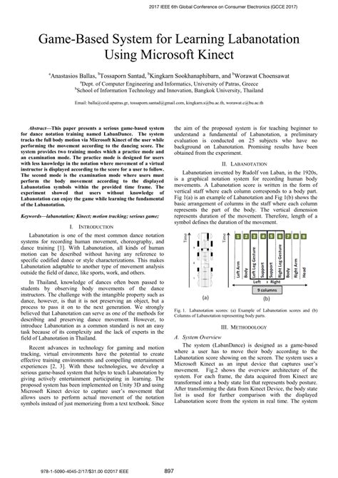 Pdf Game Based System For Learning Labanotation Using Microsoft Kinect