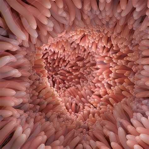 Ilustración Médicamente Precisa De Las Vellosidades Intestinales En 3d