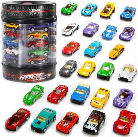 25 Piece Diecast Cars Pack Toy Playset In Storage Carrying